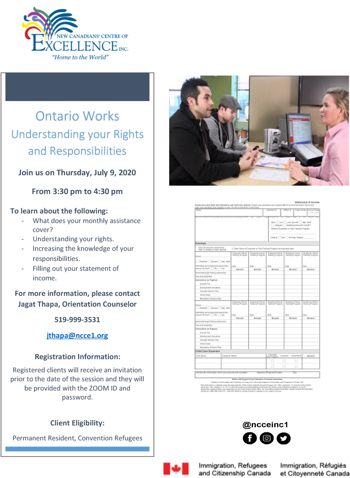 Ontario Works (Rights and Responsibilities) - New Canadians' Centre of ...