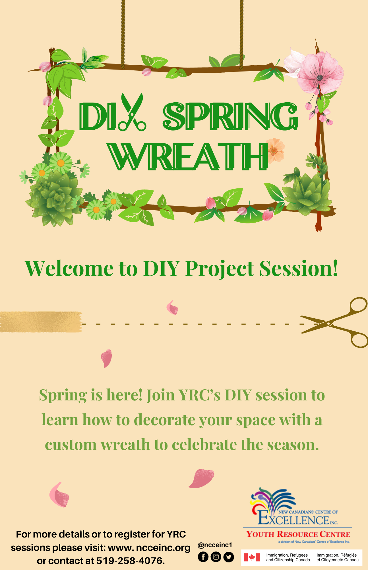 YRC's DIY Project - Spring Wreath - New Canadians' Centre of Excellence ...