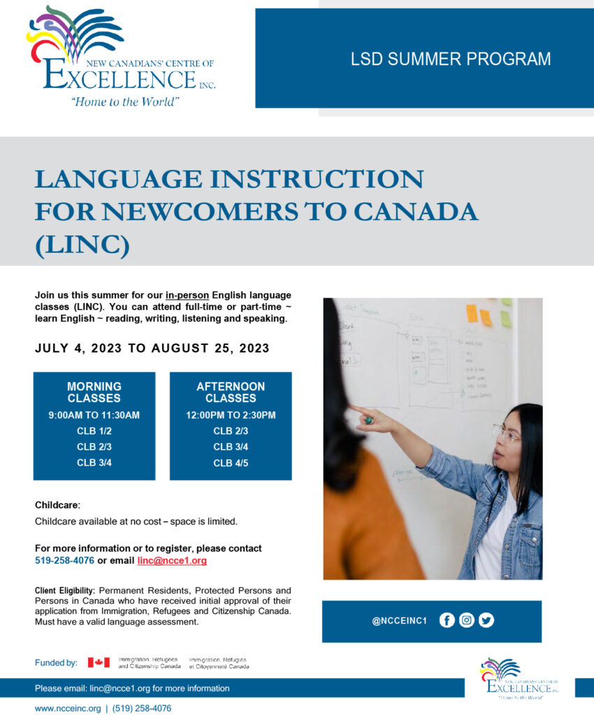 LINC English Language Training - Morning Classes - New Canadians ... LINC English Language Training - Morning Classes - New Canadians ...