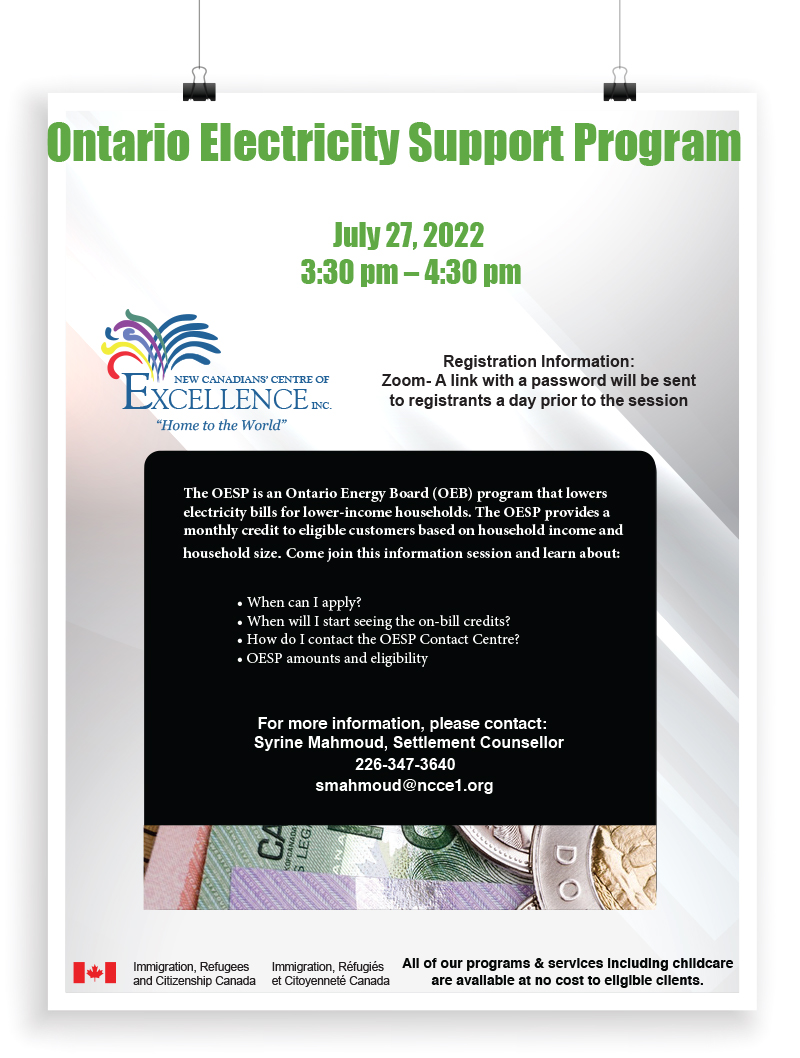 Ontario Electricity Support Program - New Canadians' Centre of ...